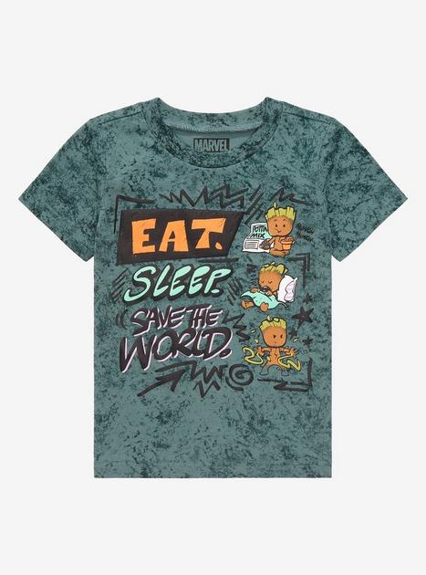Marvel Guardians of the Galaxy Groot Eat Sleep Tie-Dye Toddler T-Shirt ...