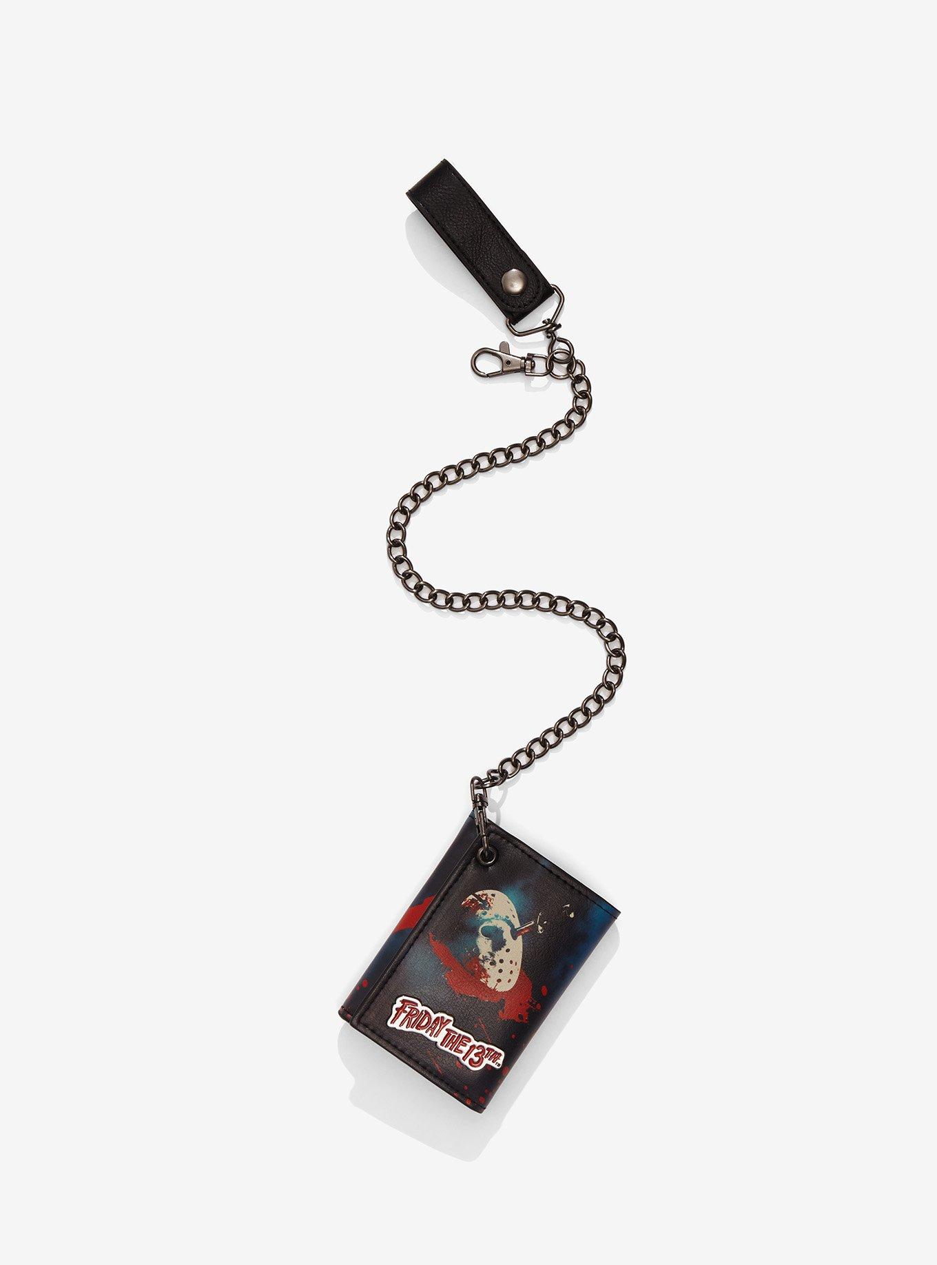 Friday The 13th Jason Bloody Mask Trifold Chain Wallet | Hot Topic