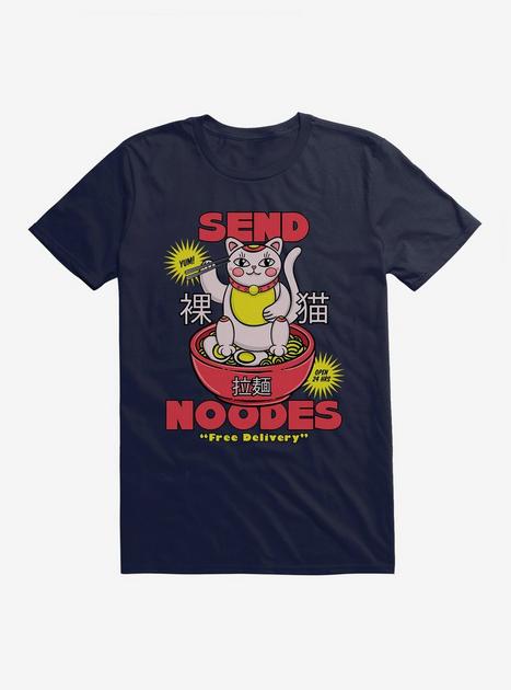 Cats Send Noodes T-Shirt - BLUE | Hot Topic