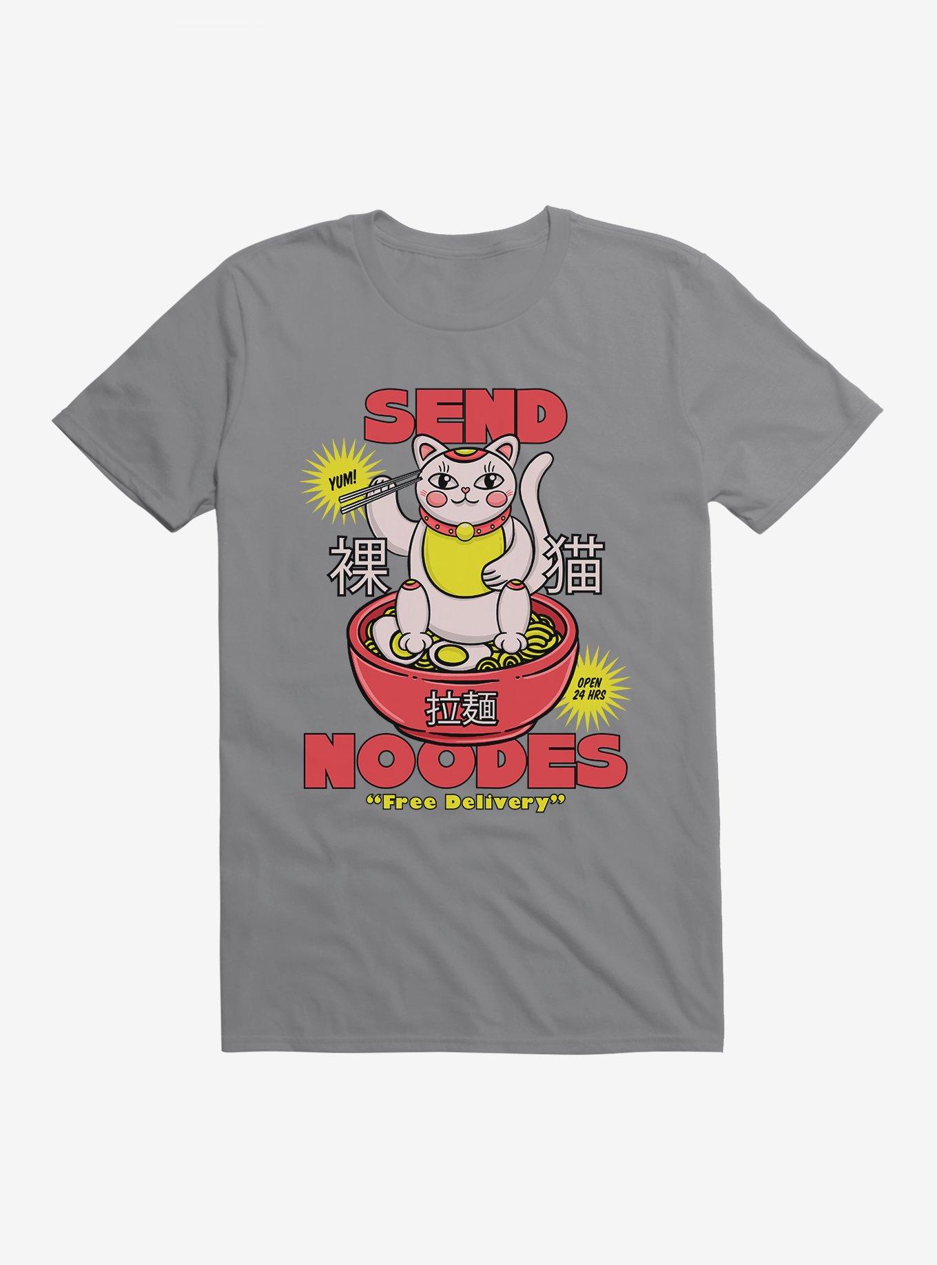 Cats Send Noodes T-Shirt - GREY | Hot Topic