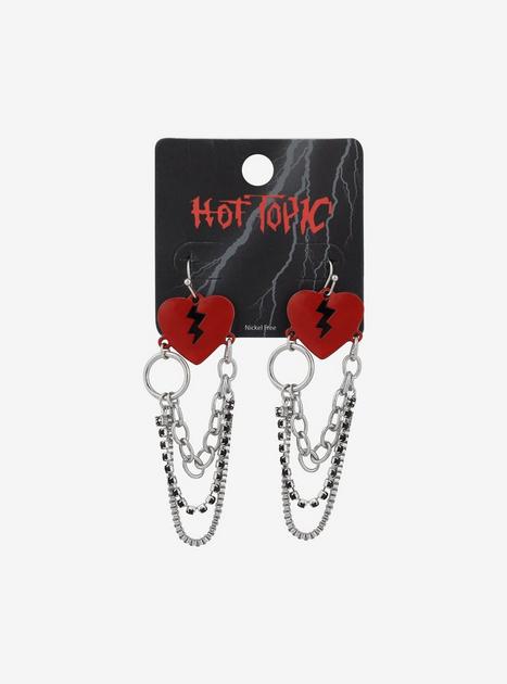Broken Heart Multi Chain Drop Earrings | Hot Topic
