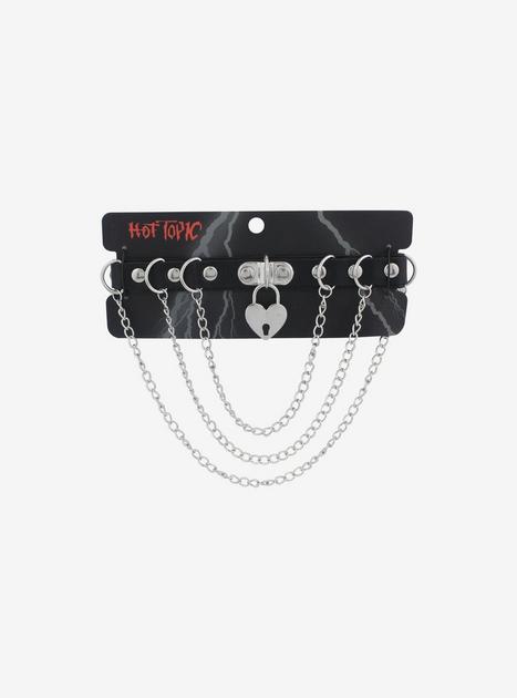 Heart Padlock Triple Chain Choker | Hot Topic