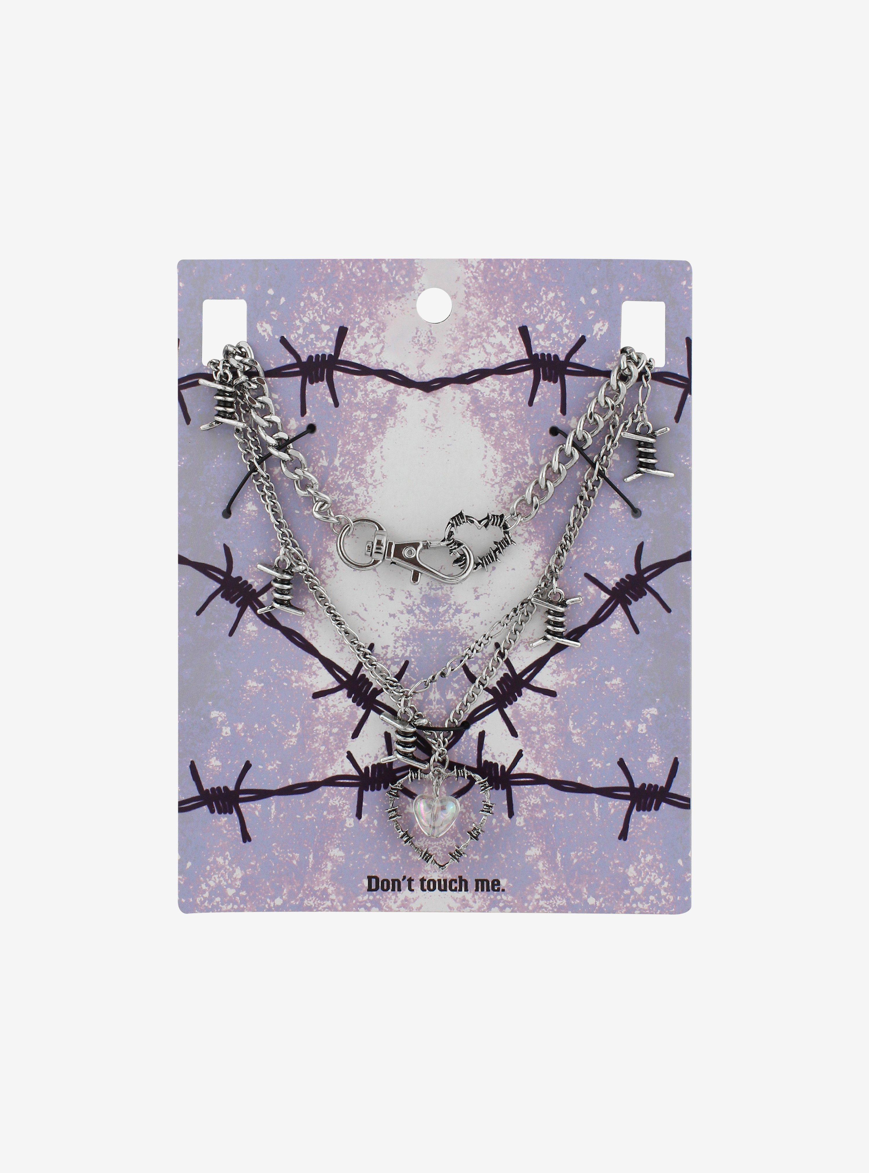 Barbed Wire Heart Necklace Set | Hot Topic