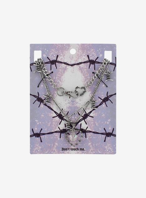 Barbed Wire Heart Necklace Set | Hot Topic