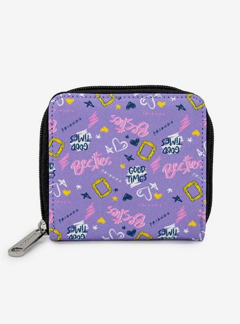 Friends Collage Vegan Leather Zip Around Wallet | Hot Topic