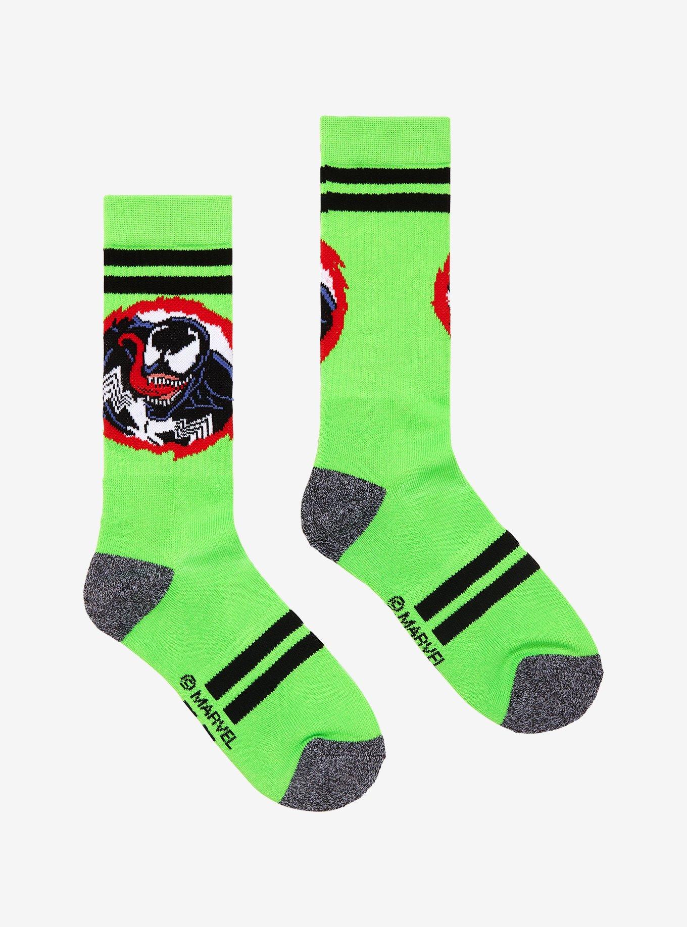 Marvel Venom Neon Crew Socks | Hot Topic