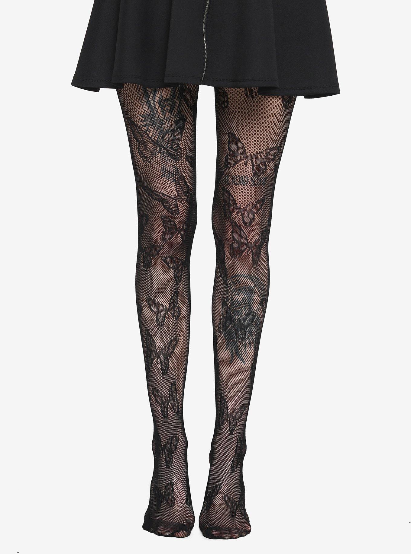 Black Butterfly Fishnet Tights | Hot Topic