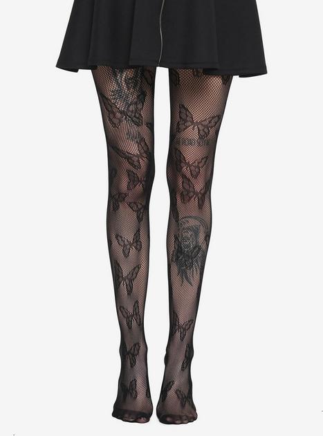 Black Butterfly Fishnet Tights | Hot Topic