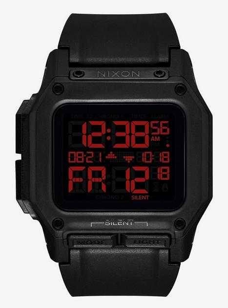 Nixon Regulus All Black Red Watch | BoxLunch