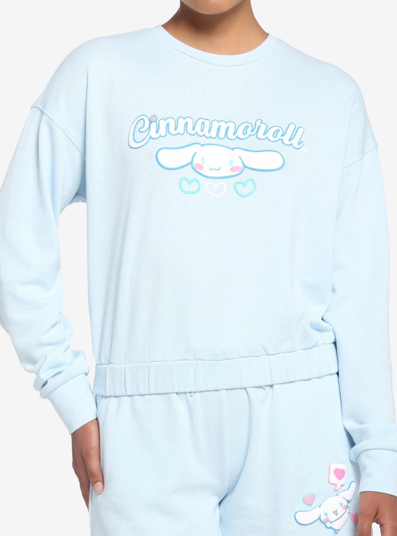 Cinnamoroll Pastel Blue Heart Girls Sweatshirt | Hot Topic
