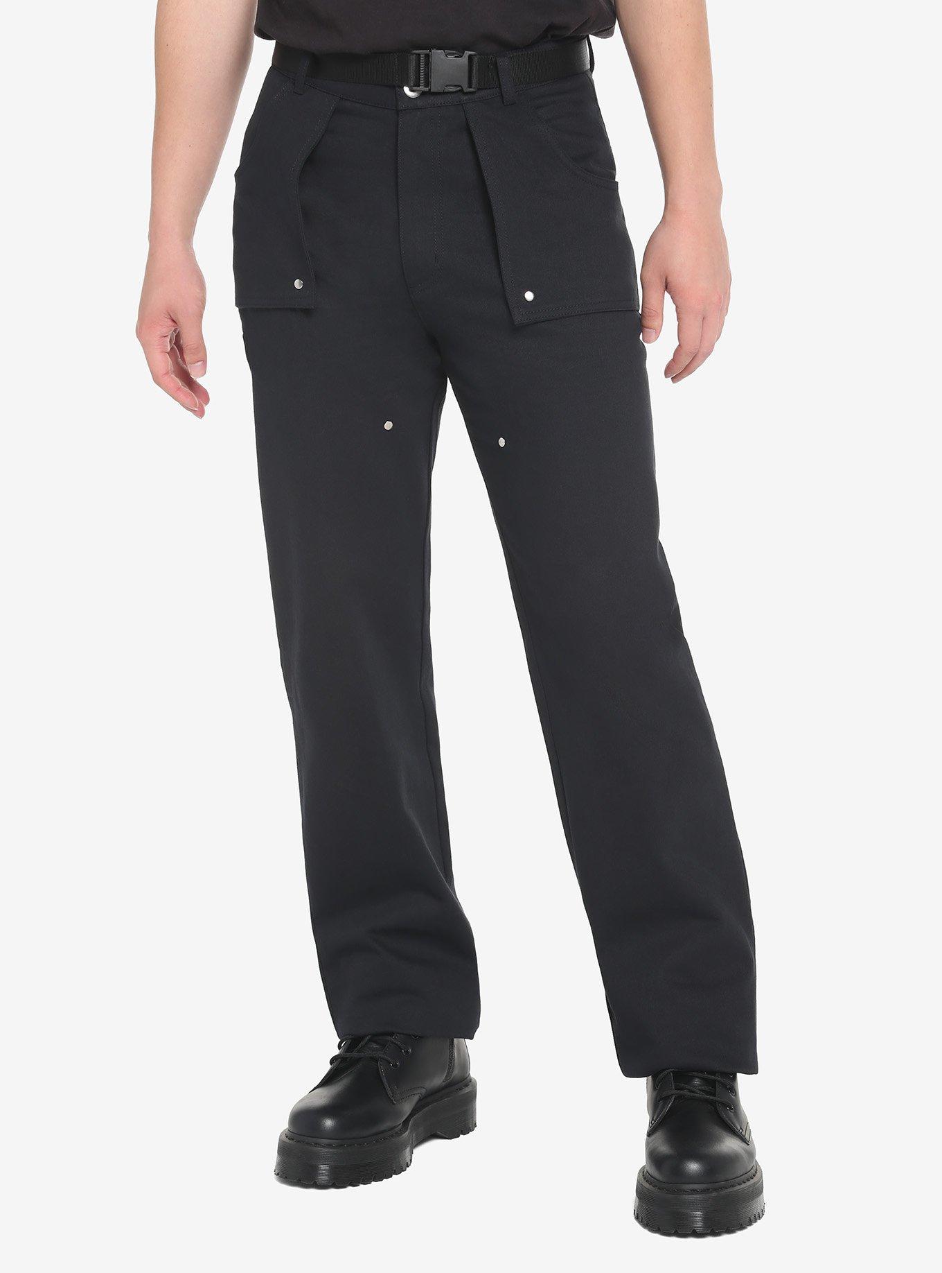 Black Belted Wide Leg Pants Hot Topic