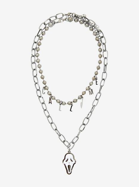 Scream Ghost Face Call Me Chain Necklace Set | Hot Topic