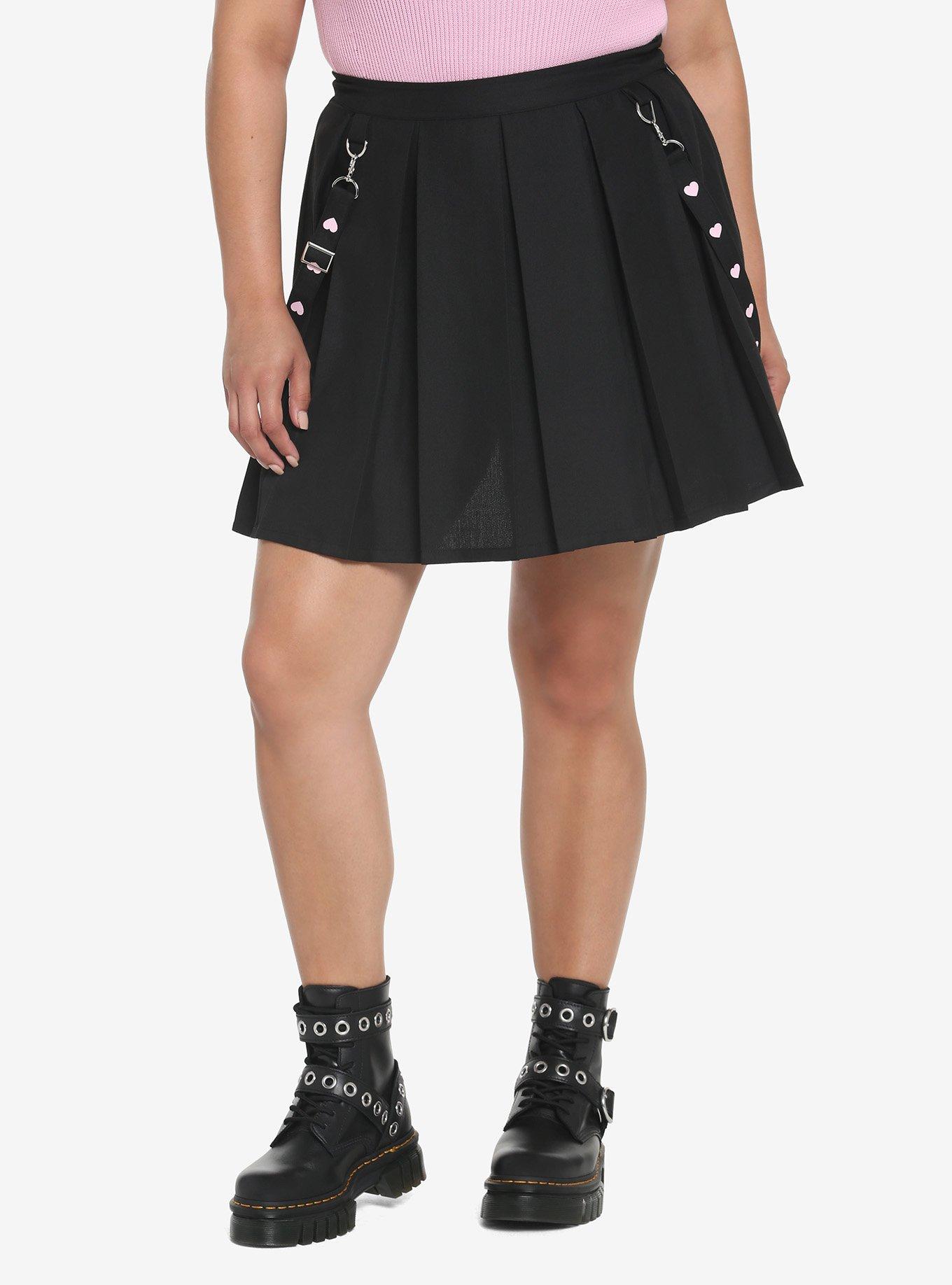 Black And Pink Hearts Suspender Skirt Plus Size Hot Topic