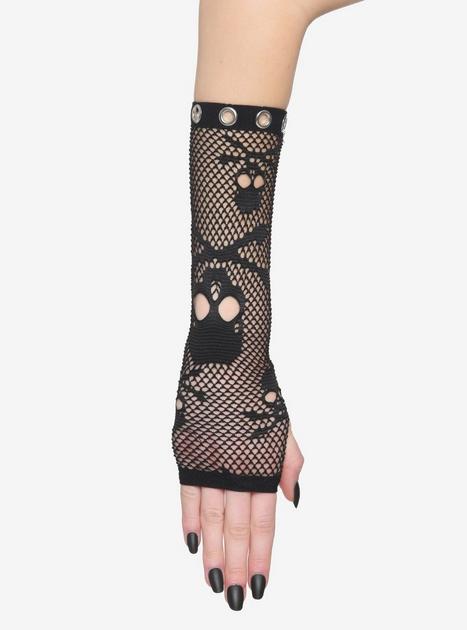 Skull Fishnet Arm Warmers | Hot Topic