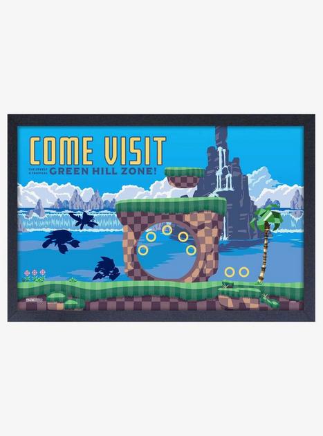 Sonic the Hedgehog Green Hill Framed Wood Wall Art | Hot Topic