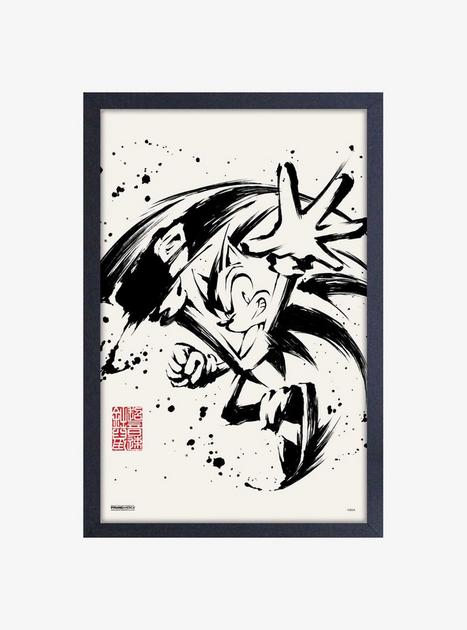 Sonic the Hedgehog Inked Sonic Framed Wood Wall Art | Hot Topic