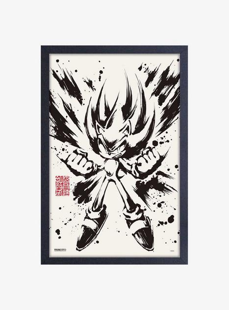 Sonic the Hedgehog Inked Super Sonic Framed Wood Wall Art | Hot Topic