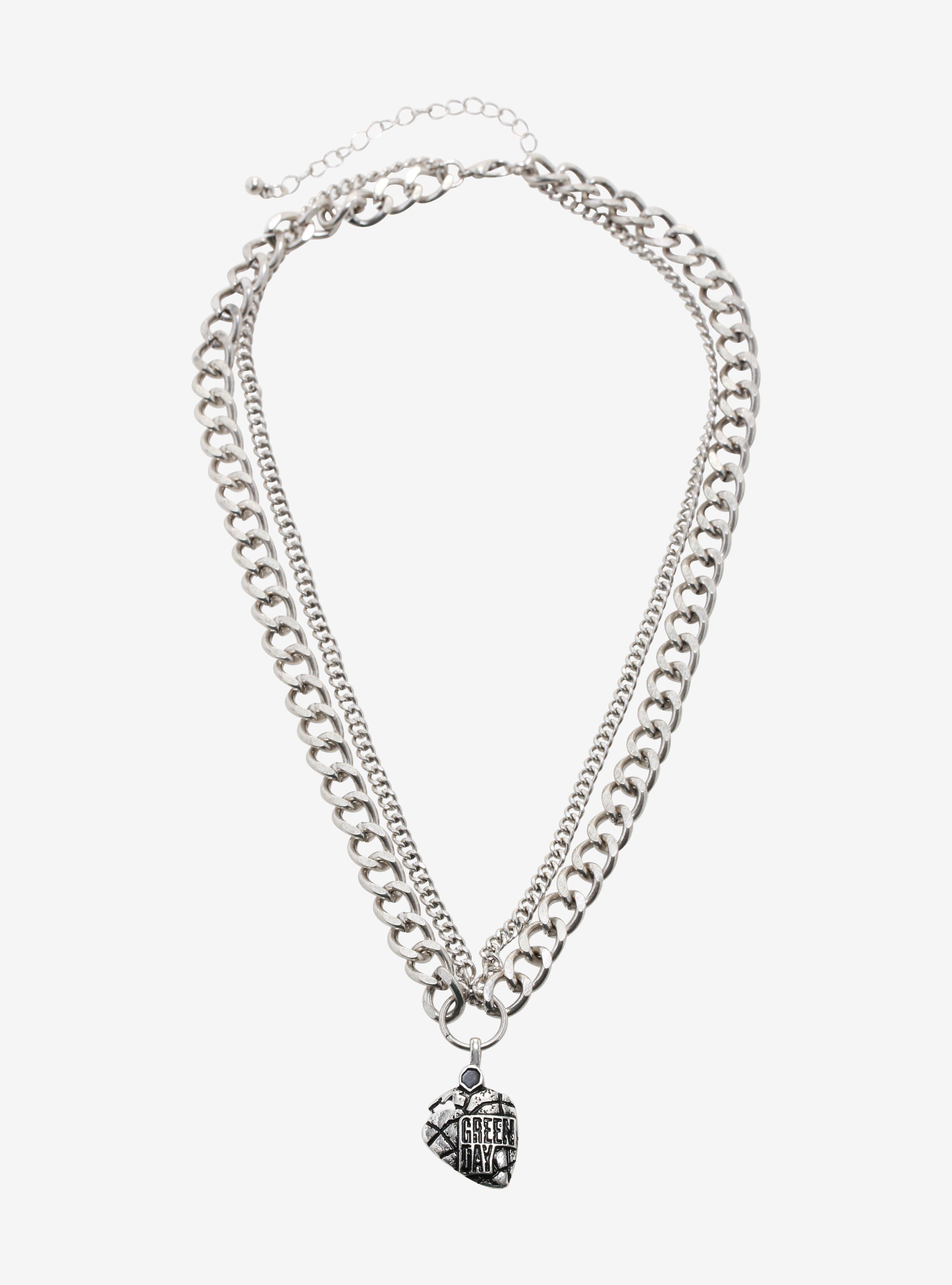 Green Day Heart Grenade Multi Chain Necklace | Hot Topic