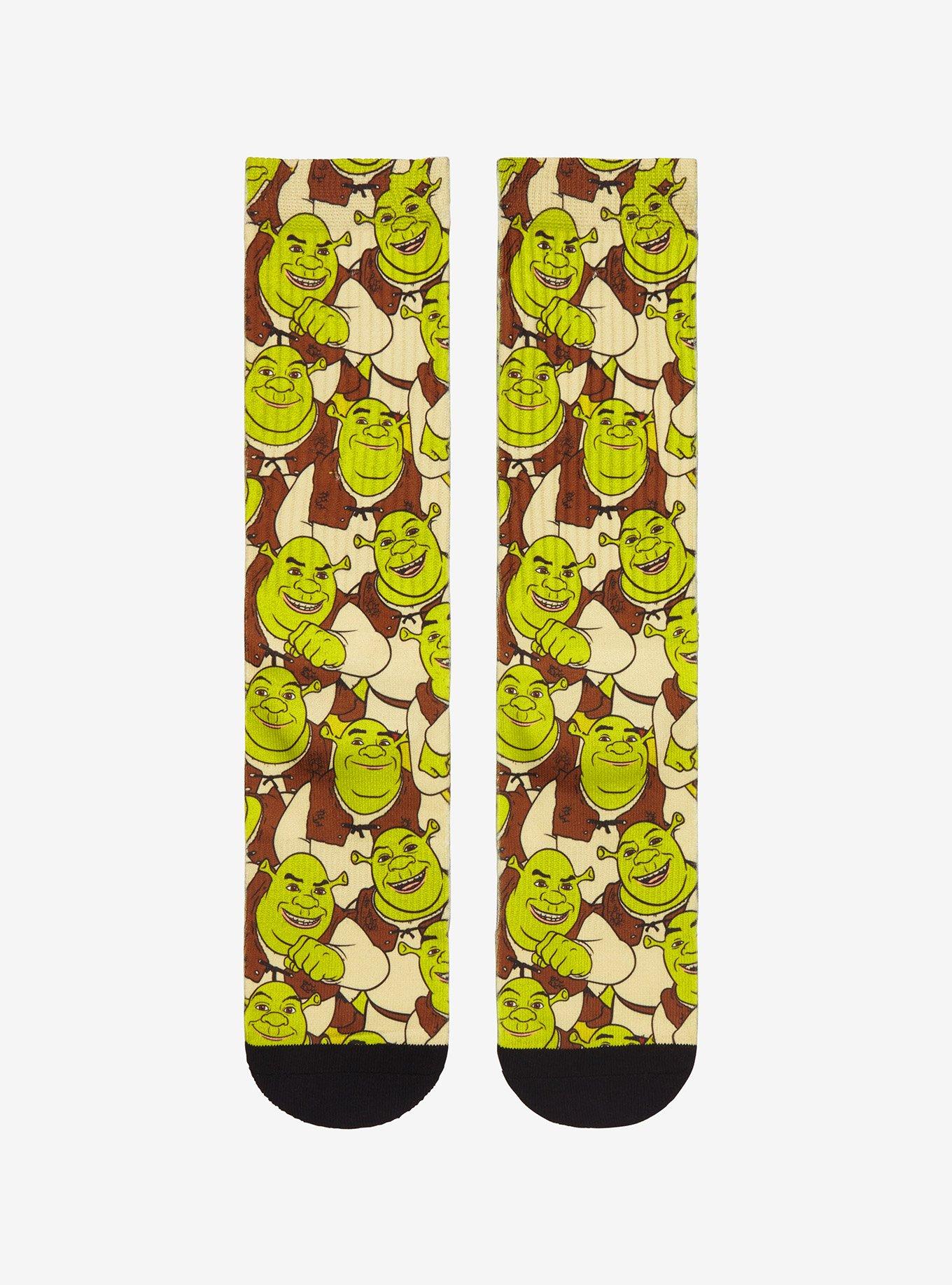 Shrek Face Collage Crew Socks | Hot Topic