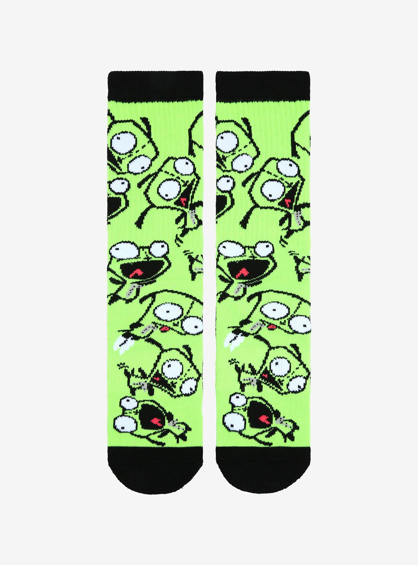 Invader Zim Neon Green GIR Crew Socks | Hot Topic