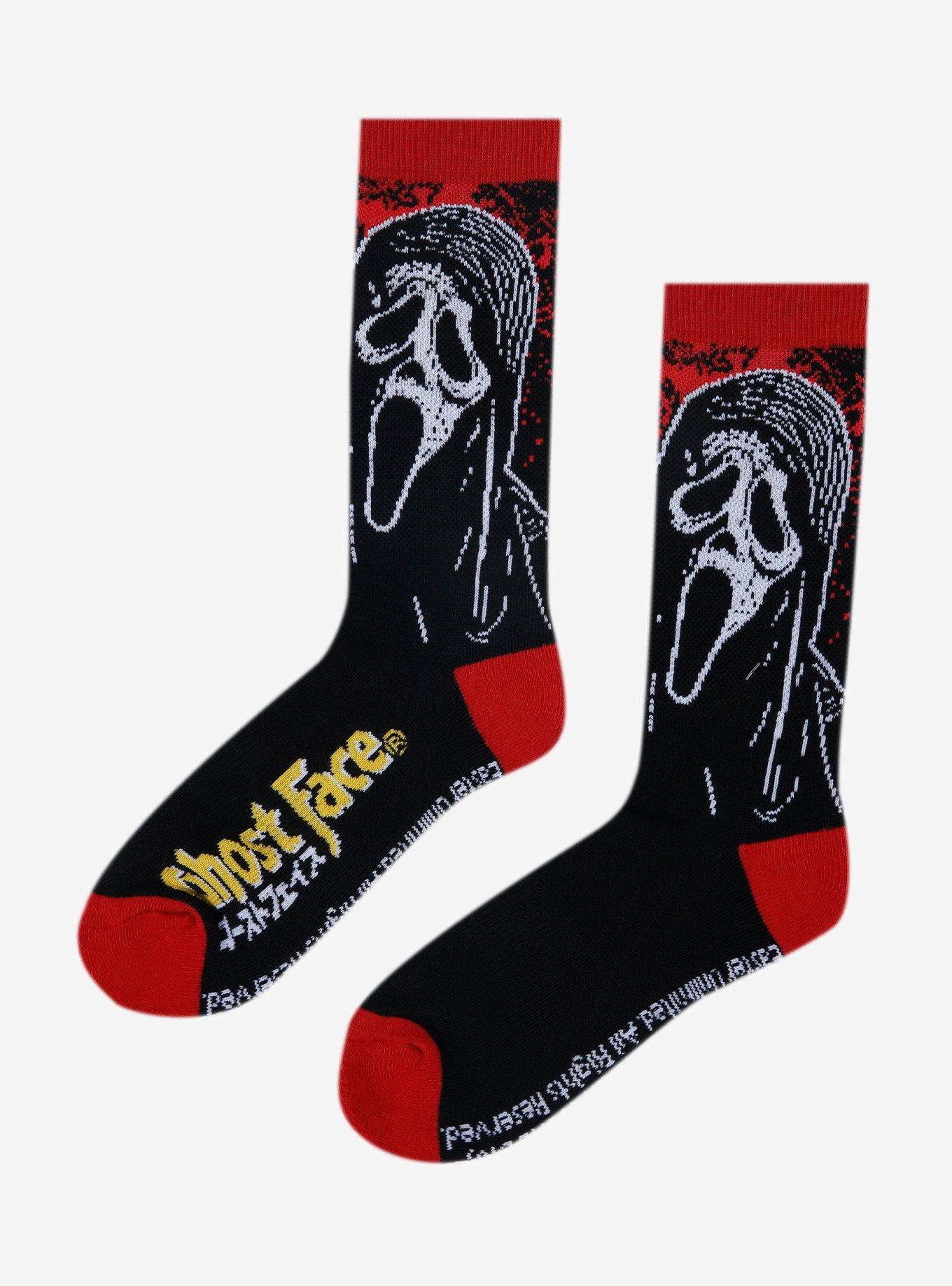 Scream Ghost Face Red Drip Crew Socks | Hot Topic