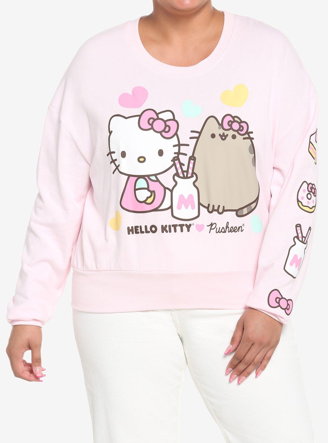 Hello Kitty X Pusheen Sweets Girls Crop Sweater Plus Size | Hot Topic