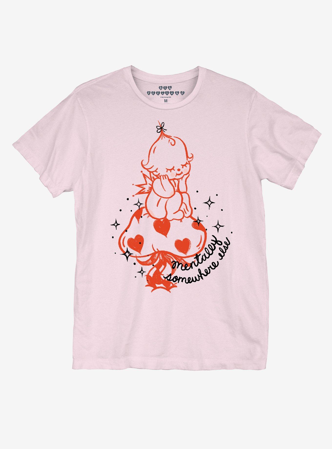 Kewpie Mushroom Boyfriend Fit Girls T-Shirt By Big Feelings | Hot Topic