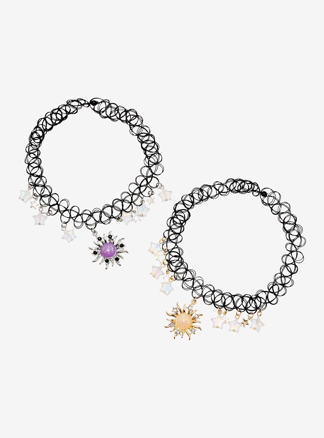 Sun Celestial Charm Best Friend Tattoo Choker Set | Hot Topic