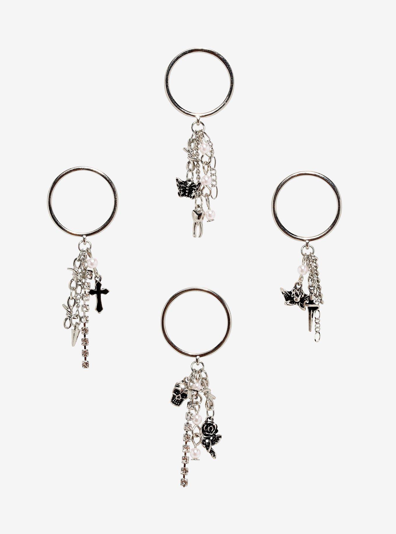 Dark Fairy Drop Charms Ring Set | Hot Topic