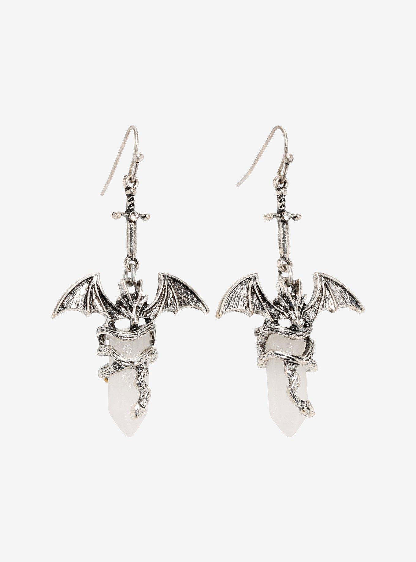 Dragon Sword Crystal Drop Earrings | Hot Topic