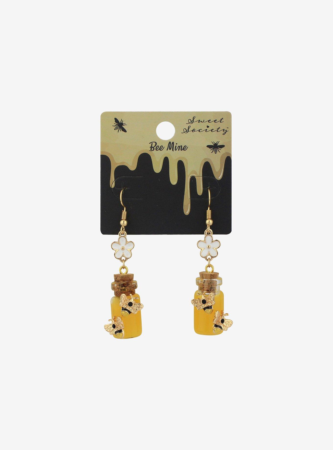 Honey Bottle Bee Earrings Hot Topic
