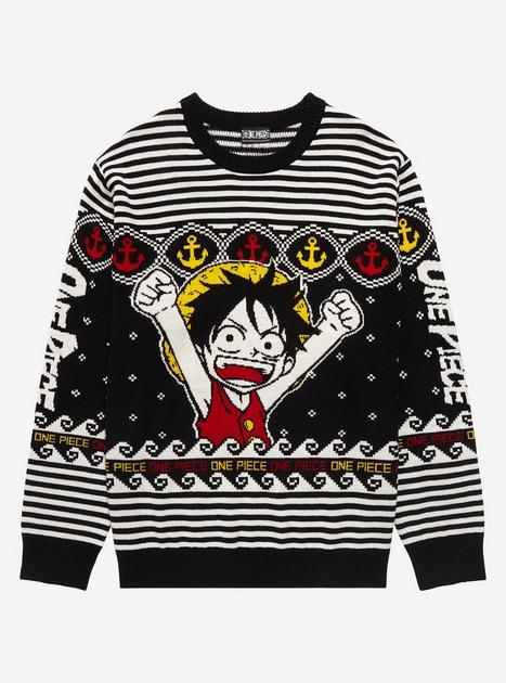 One Piece Chibi Monkey D. Luffy Holiday Sweater - BoxLunch Exclusive ...