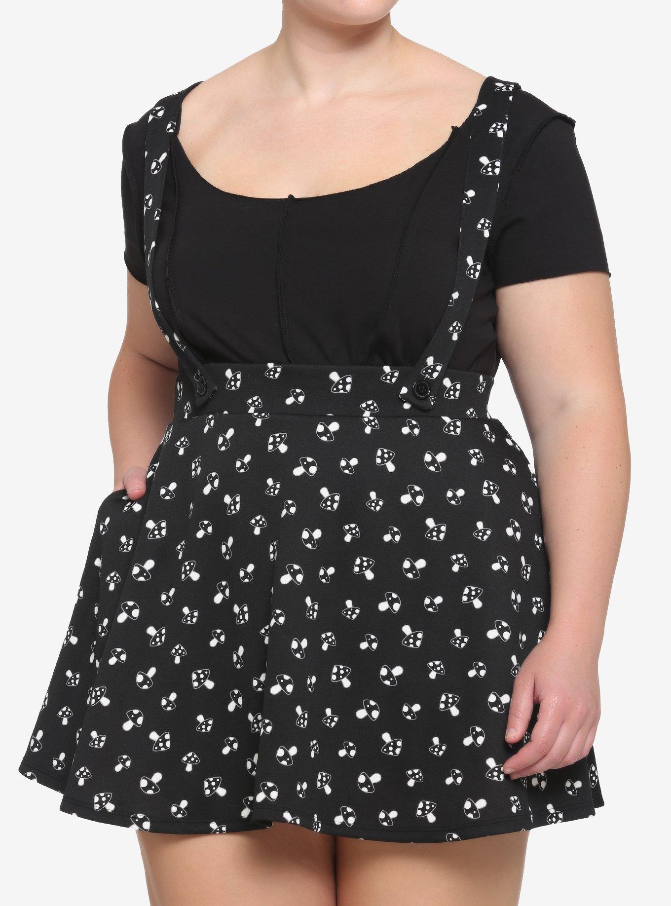 Black And White Mushroom Suspender Skirt Plus Size Hot Topic