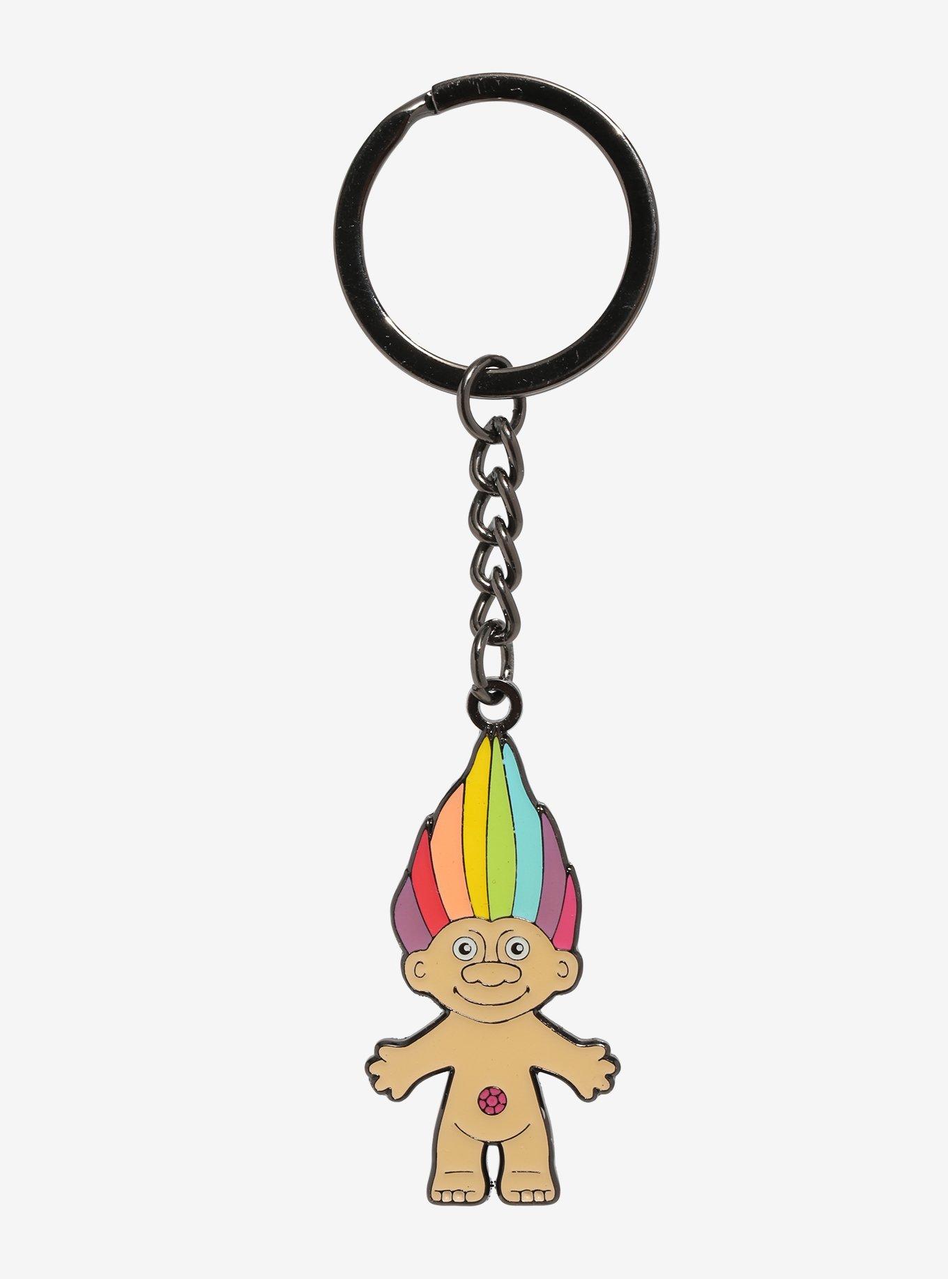 Good Luck Trolls Rainbow Hair Key Chain | Hot Topic