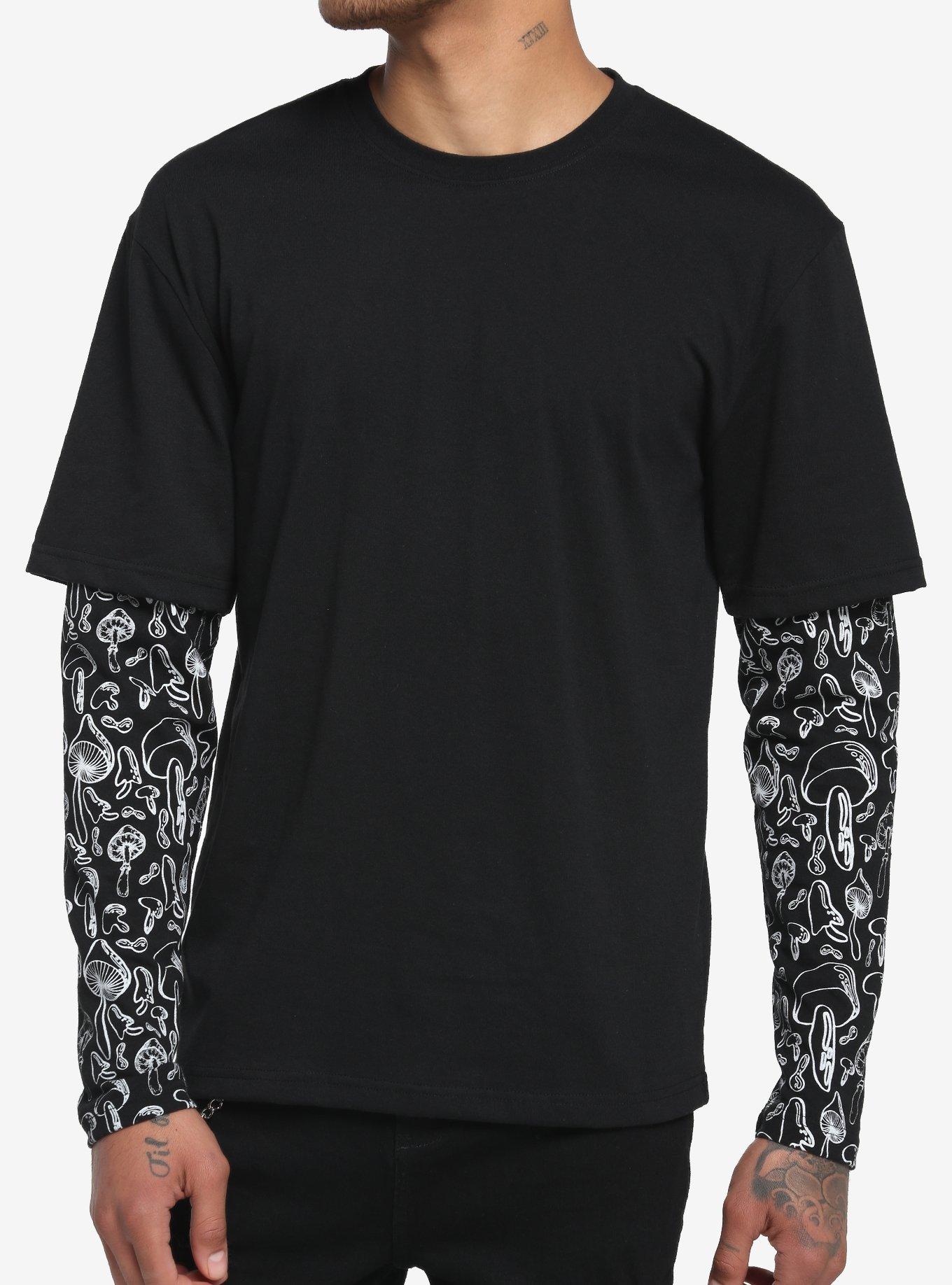 Black Mushroom Twofer Long-Sleeve T-Shirt | Hot Topic