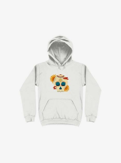 Skull Illustration Hoodie - WHITE | Hot Topic