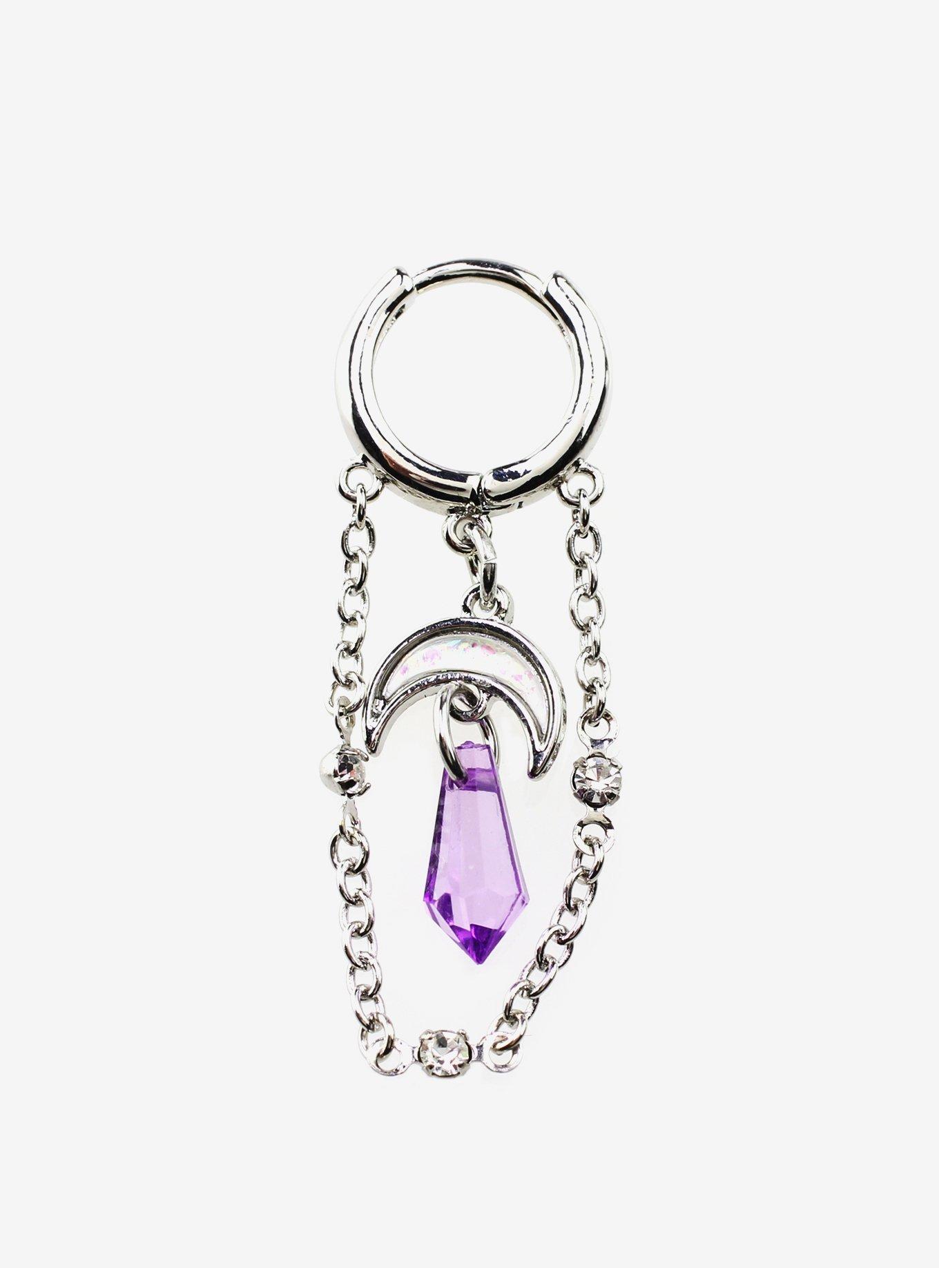 16G Steel Celestial Crystal Dangle Hinged Clicker | Hot Topic