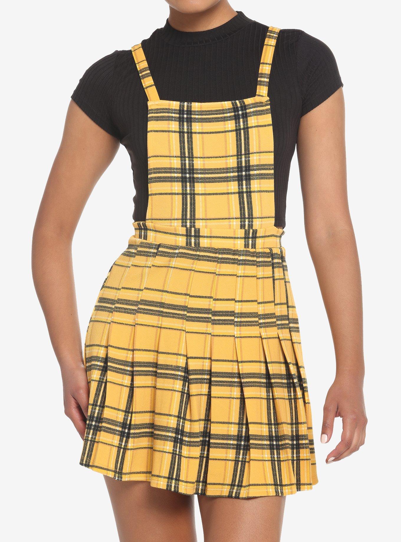 Yellow Plaid Twofer Skirtall | Hot Topic