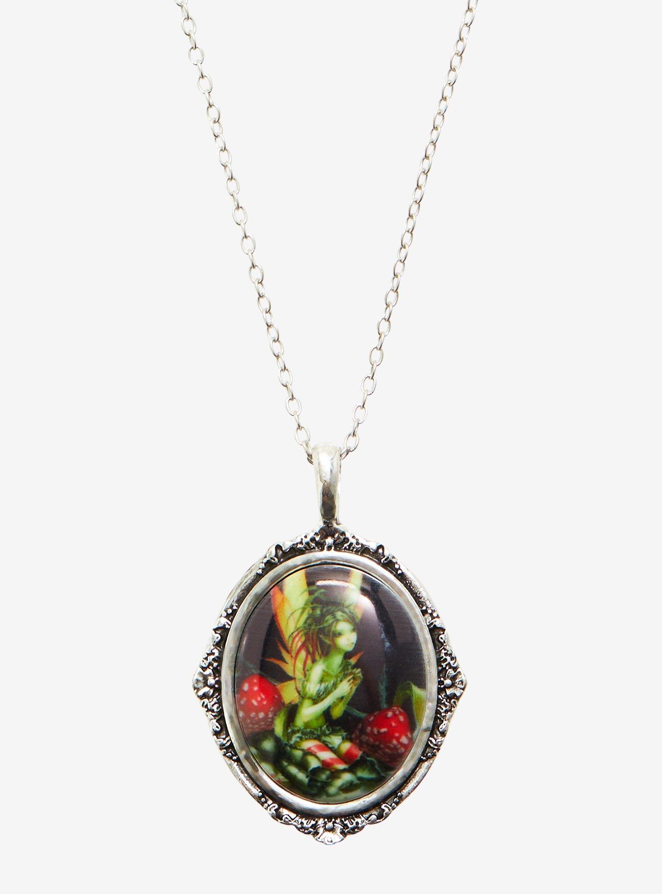 Fairies By Trick Mushroom Fairy Portrait Necklace | Hot Topic