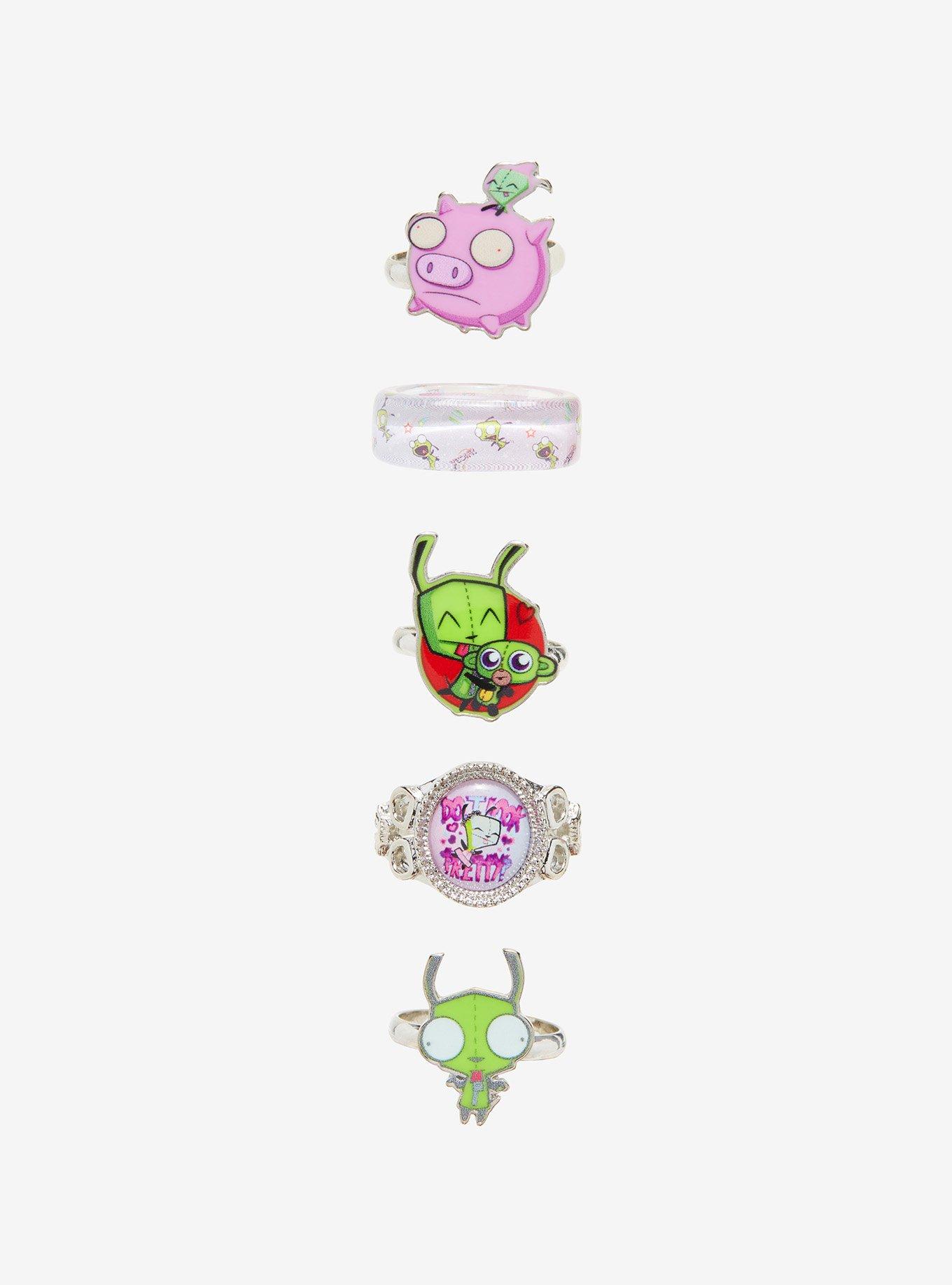 Invader Zim Gir Ring Set Hot Topic