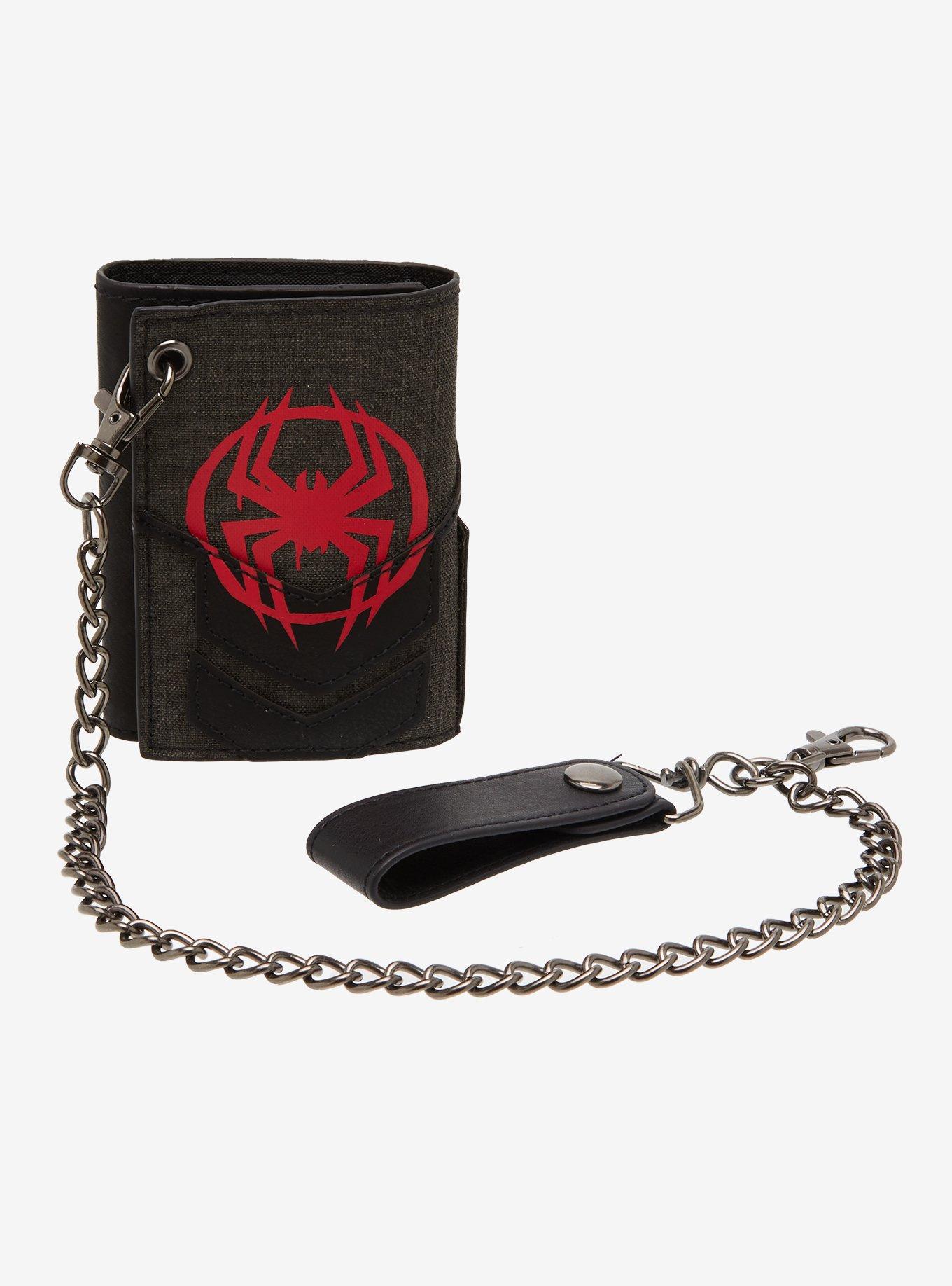 Marvel Spider-Man: Across The Spider-Verse Trifold Chain Wallet | Hot Topic