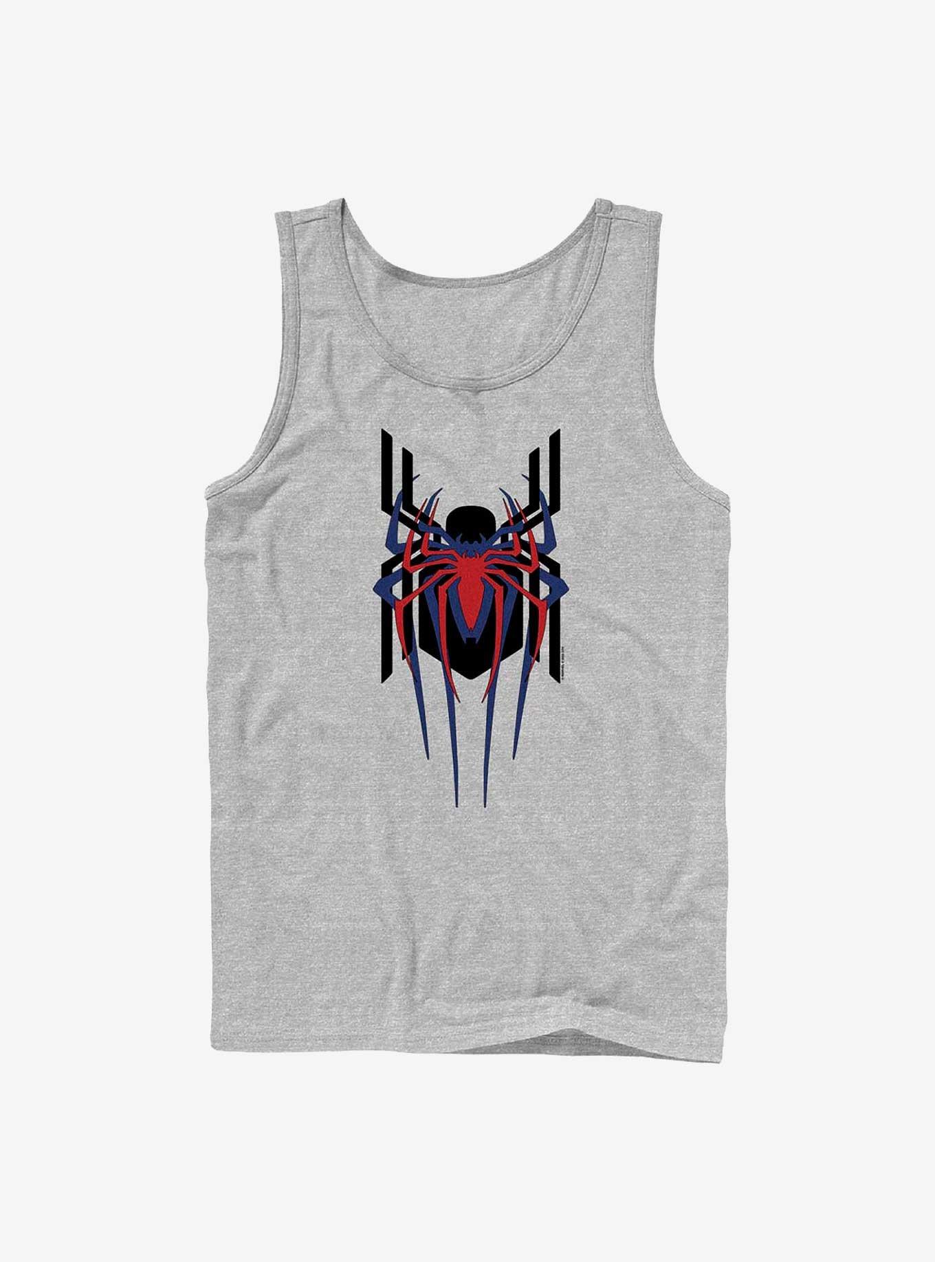 Marvel Spider-Man Spiders Stacked Tank - GREY | Hot Topic