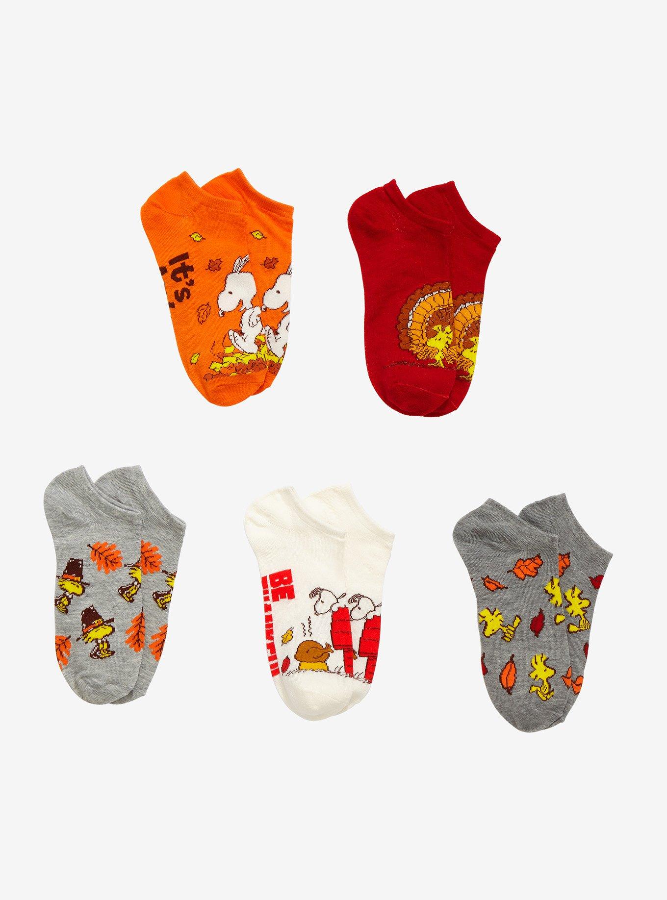 Peanuts Snoopy Harvest No-Show Socks 5 Pair | Hot Topic