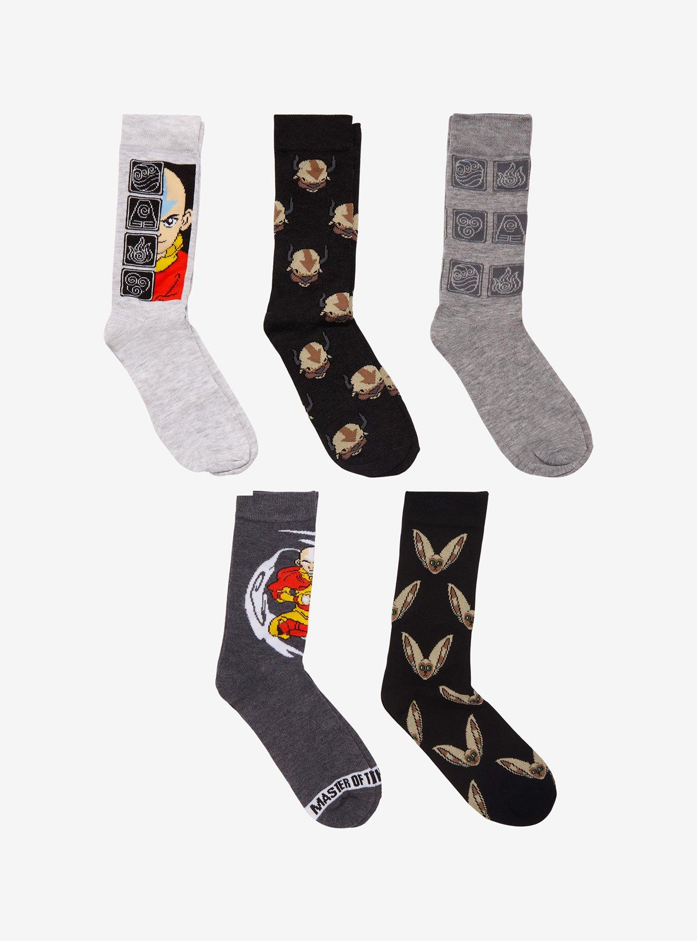 Avatar: The Last Airbender Aang Elements Crew Socks 5 Pair | Hot Topic