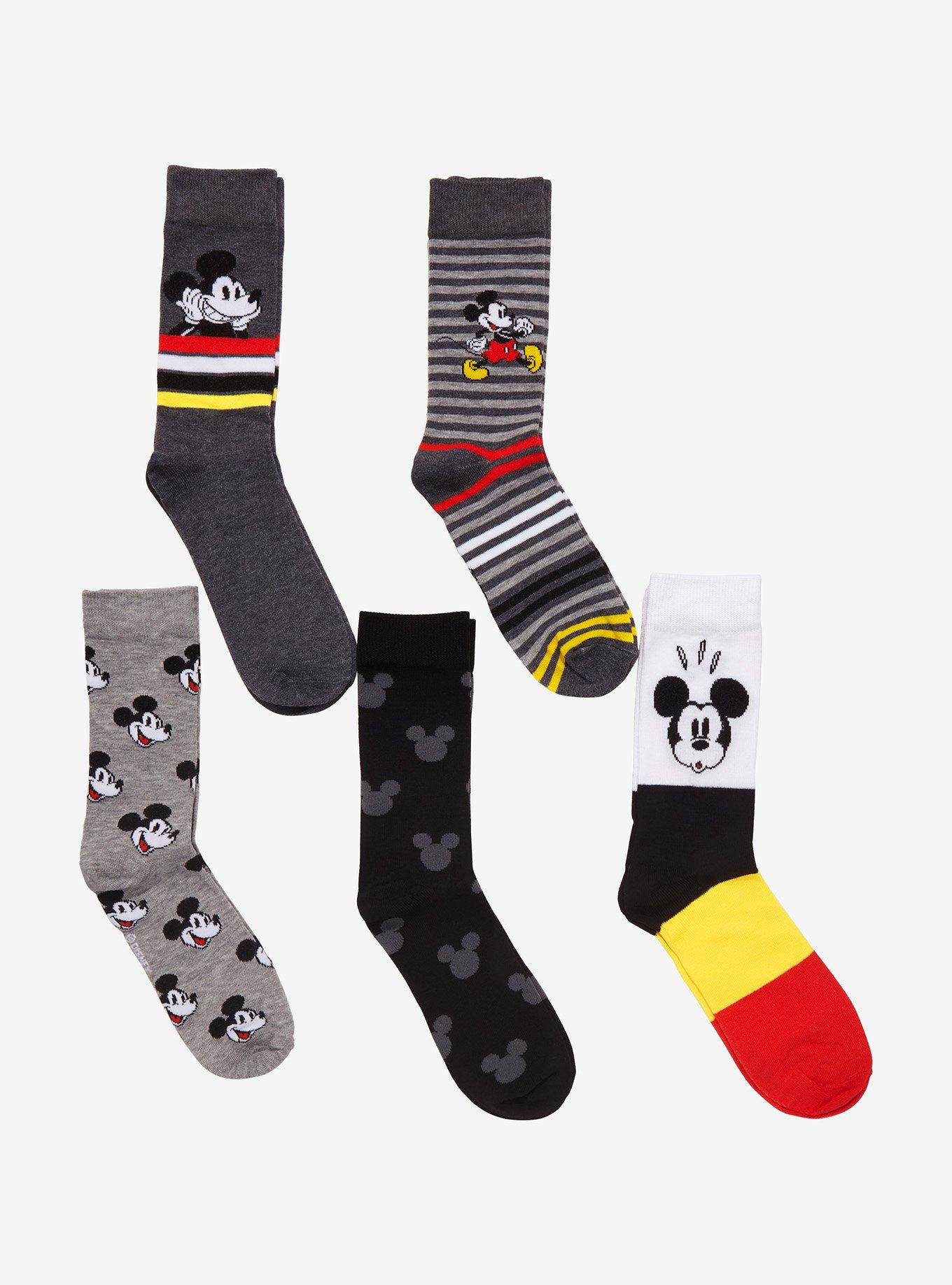 Disney Mickey Mouse Mixed Crew Socks 5 Pair | Hot Topic