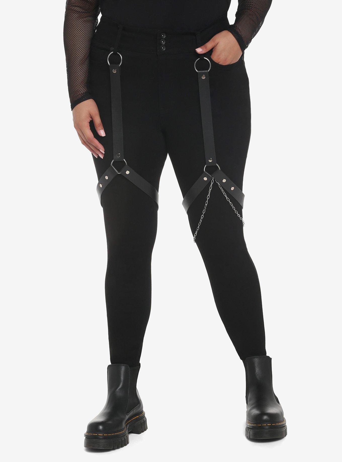 Black Garter O-Ring Pants Plus Size | Hot Topic