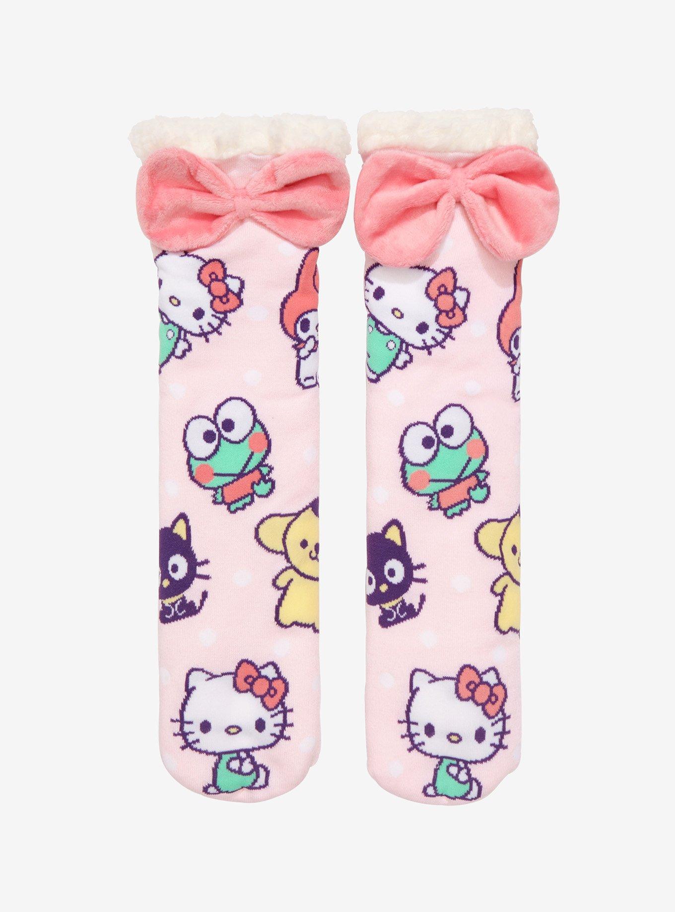 Hello Kitty And Friends Pink Bow Cozy Slipper Socks | Hot Topic