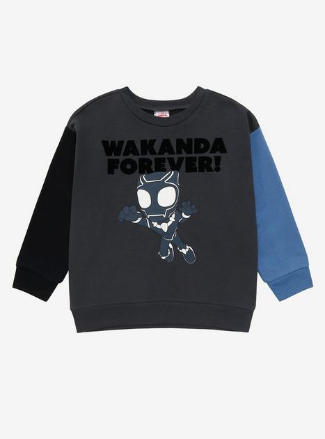 Marvel Black Panther Wakanda Forever Color Block Crew Neck - BoxLunch ...