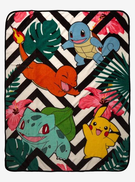 Pokemon Kanto Starters Leaf Throw Blanket | Hot Topic