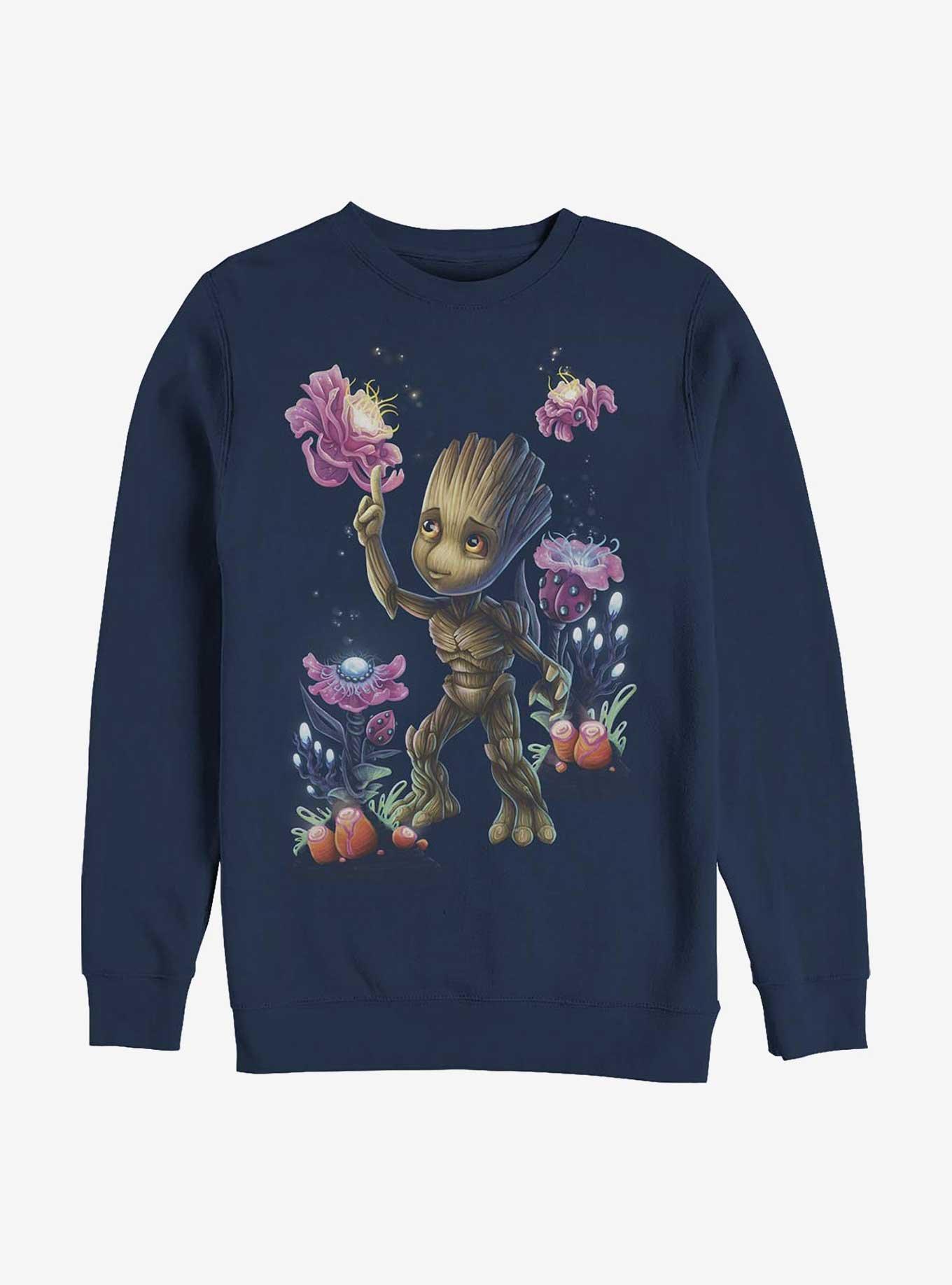 Marvel Guardians Of The Galaxy Groot Plants No Bg Sweatshirt Blue
